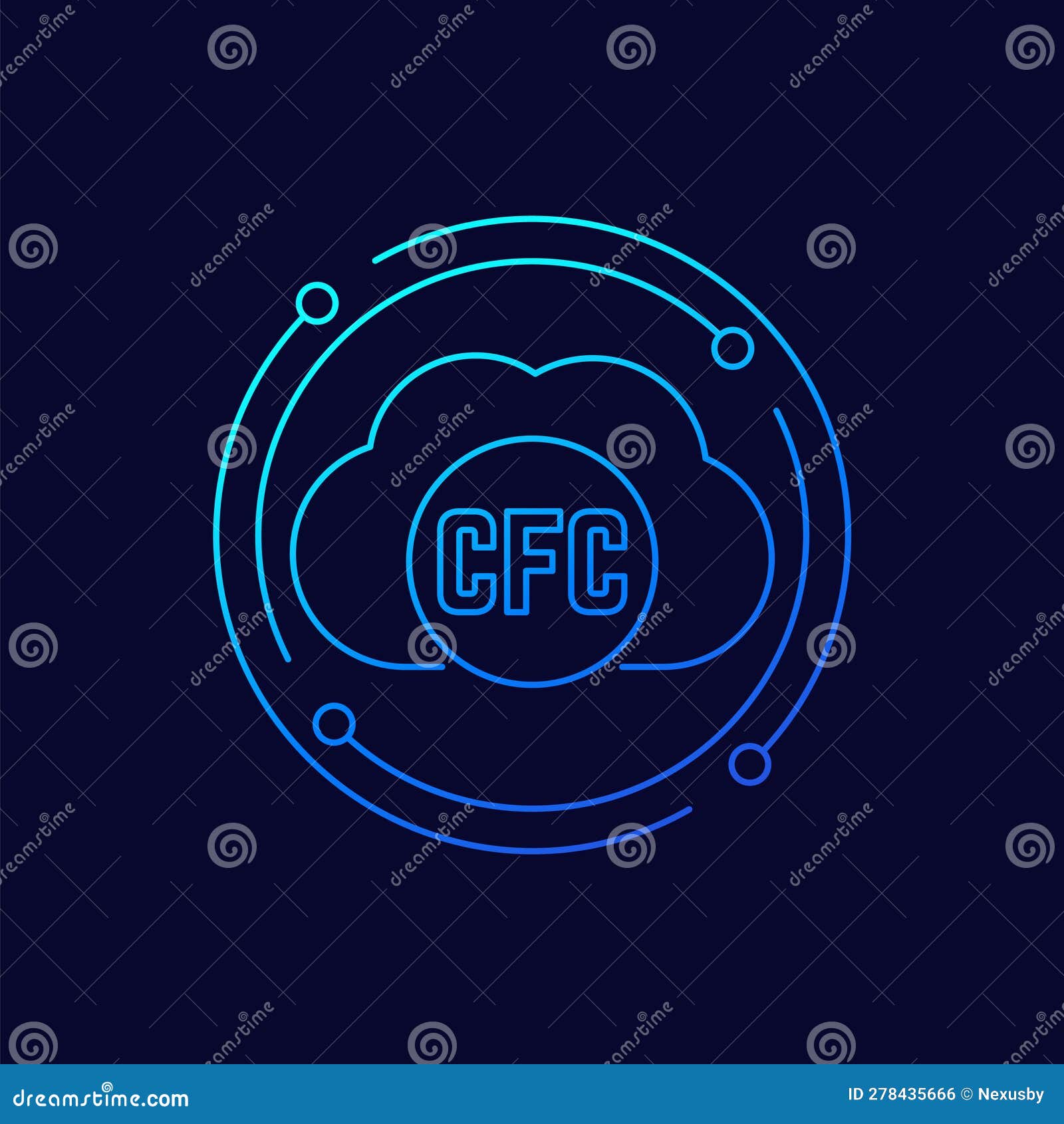 CFC Gas Icon with a Cloud, Linear Design Stock Vector - Illustration of ...