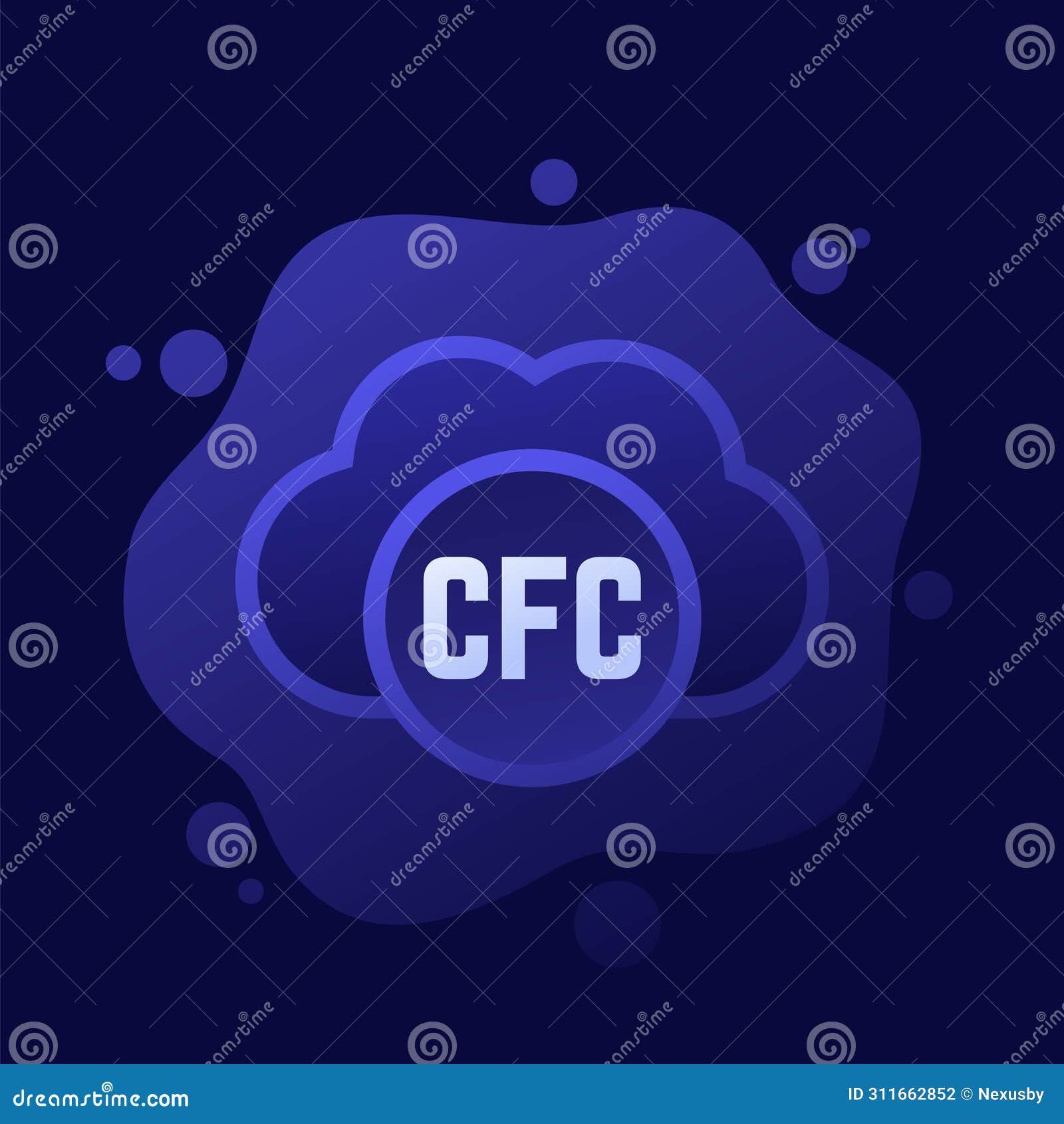 CFC Gas Icon with a Cloud, Vector Design Stock Illustration ...