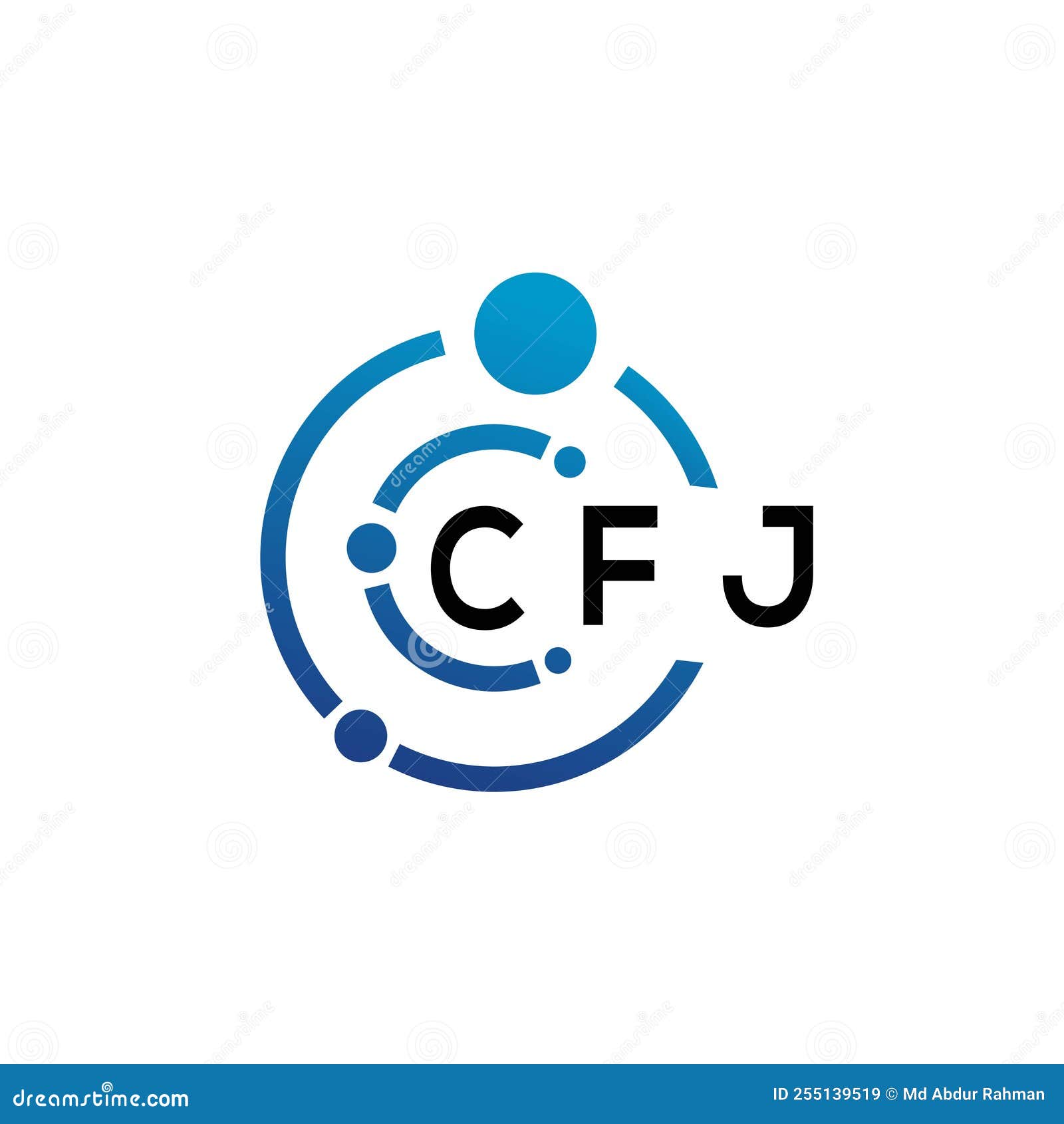CFJ Letter Logo Design on White Background. CFJ Creative Initials ...