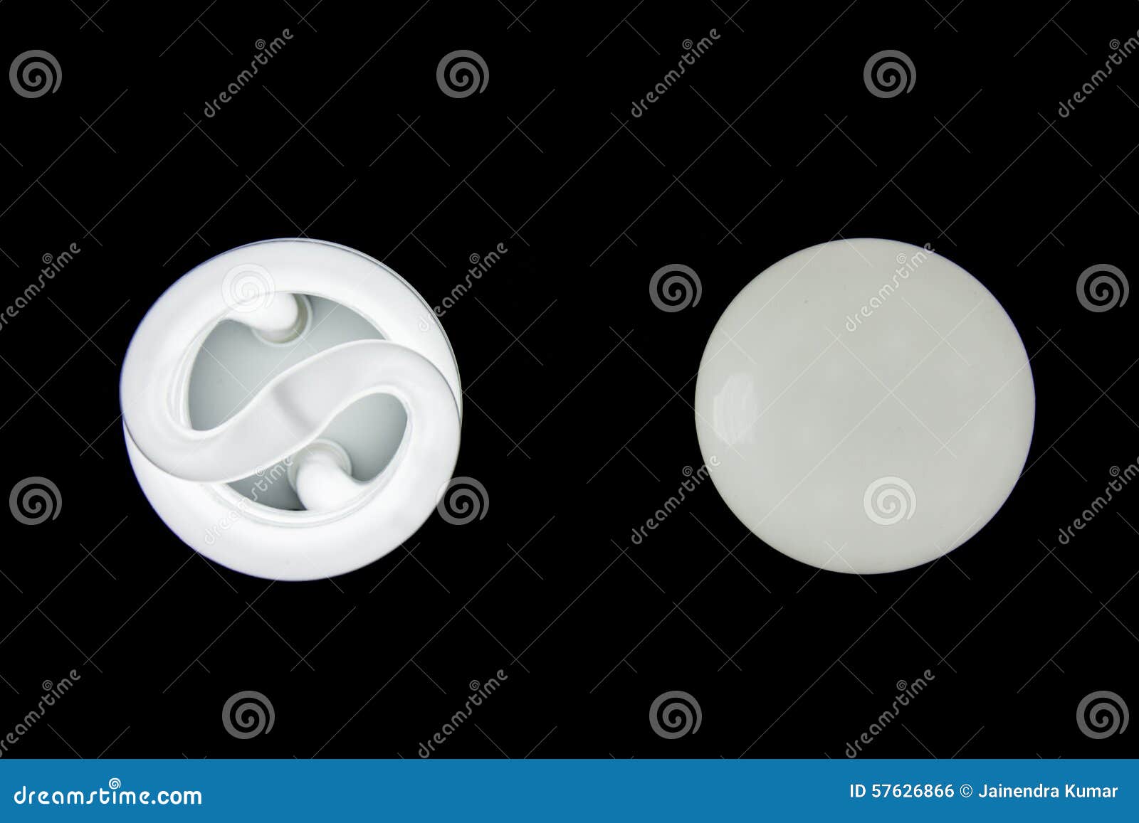 CFL Bulb Top View and Led Bulb Top View Stock Photo - Image of ...