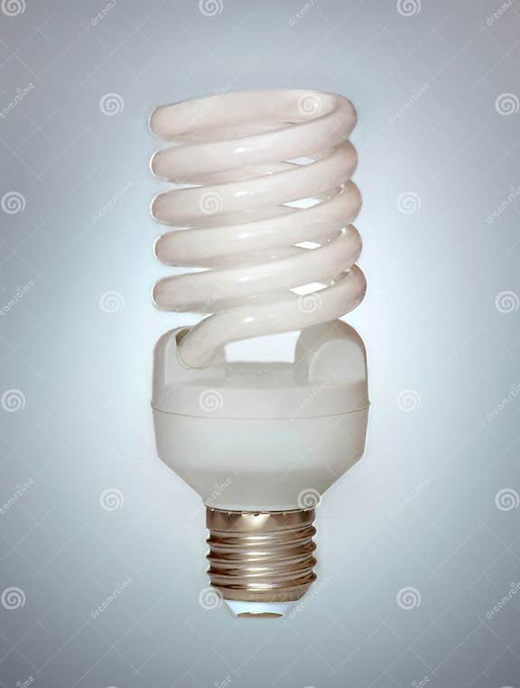 CFL Fluorescent Lamp on Blue Background. Stock Photo - Image of ...