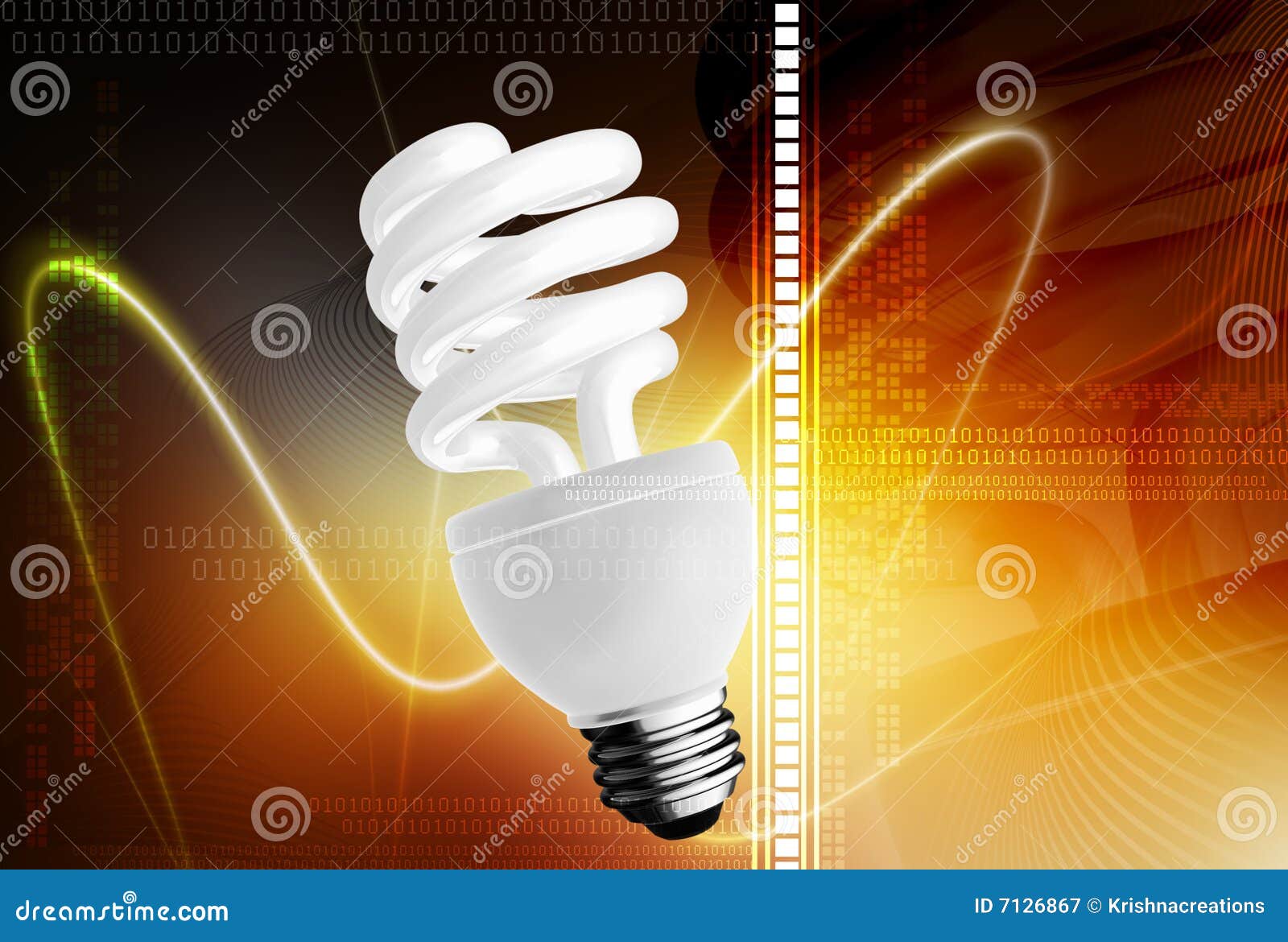 CFL light stock illustration. Illustration of bulb, background - 7126867