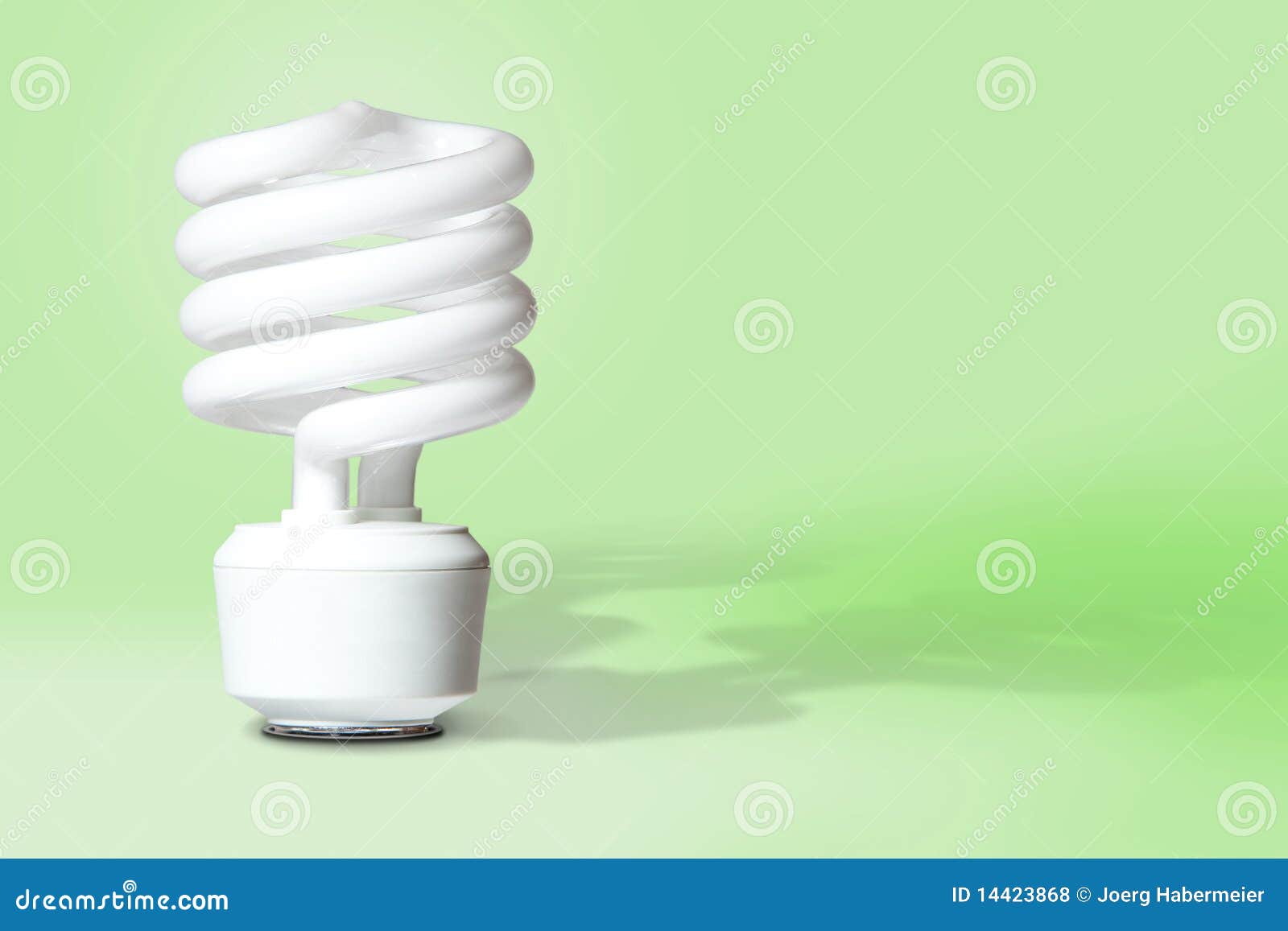 CFL Light Bulb on Green Background Stock Photo - Image of imagination ...