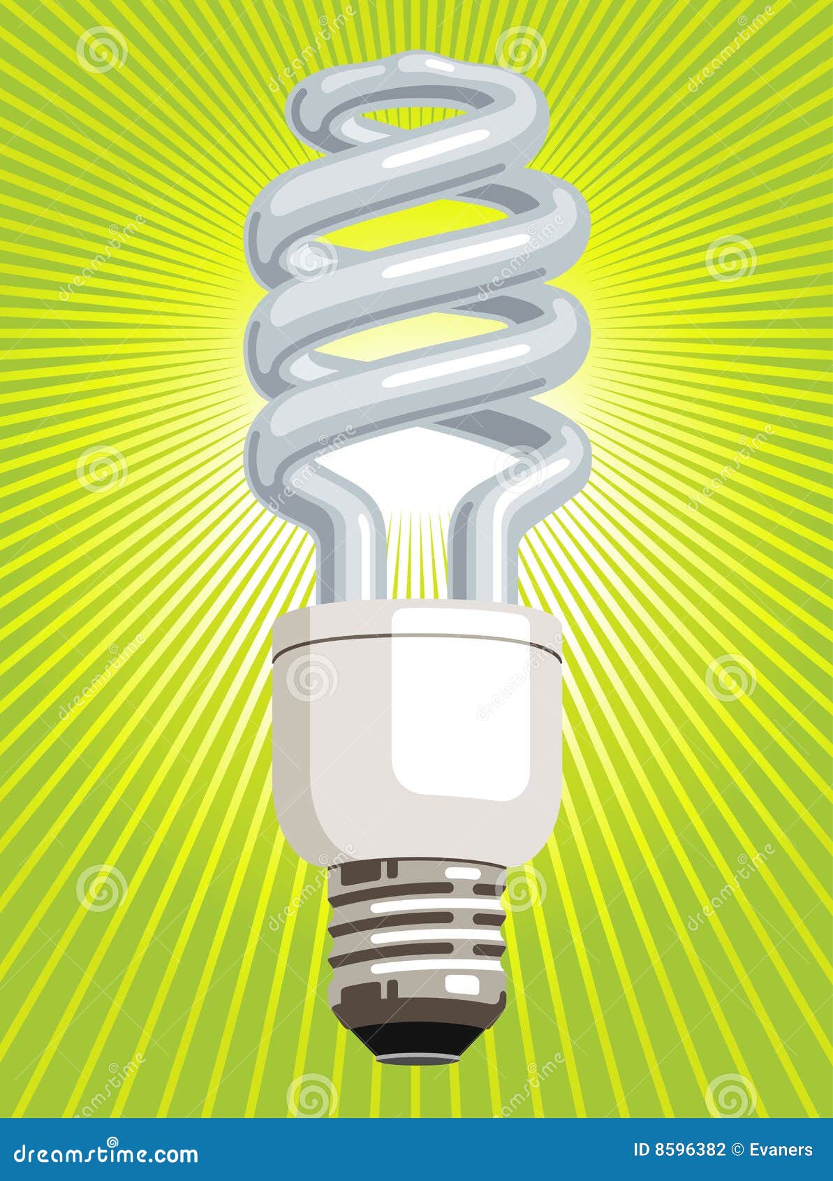 CFL Light Bulb with Green Background Stock Vector - Illustration of ...