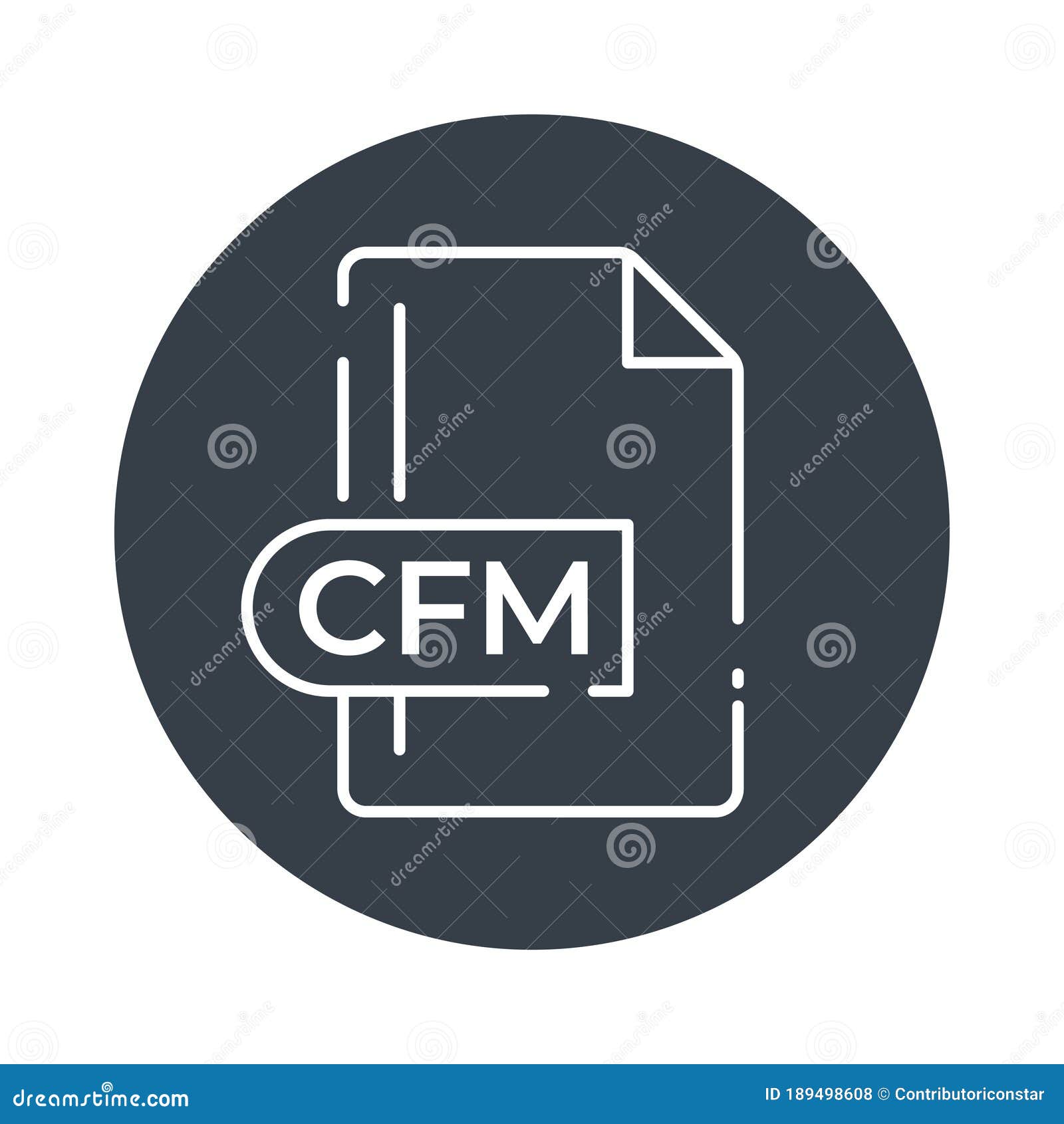 CFM File Format Icon. CFM Extension Filled Icon Stock Vector ...