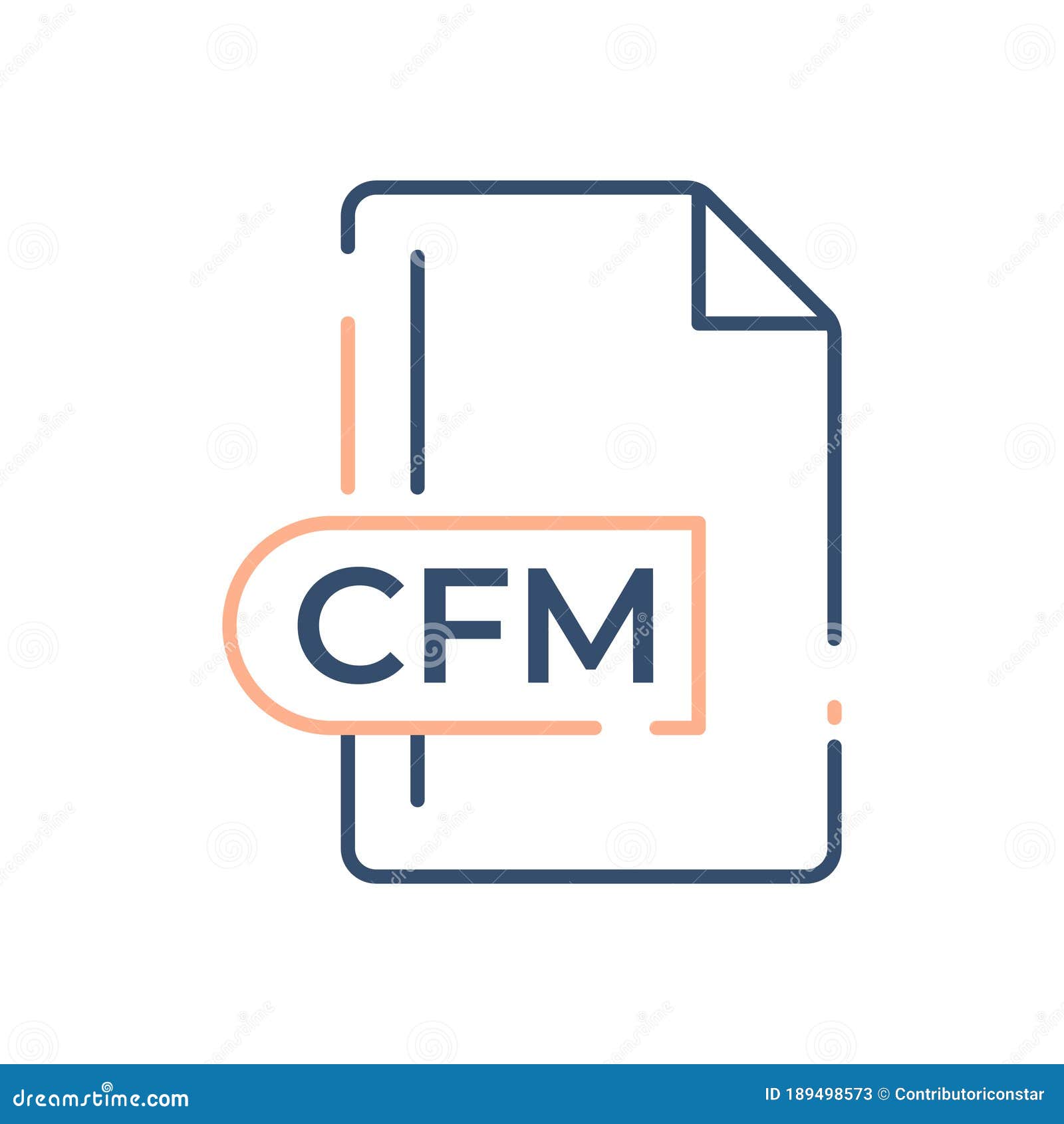 CFM File Format Icon. CFM Extension Line Icon Stock Vector ...