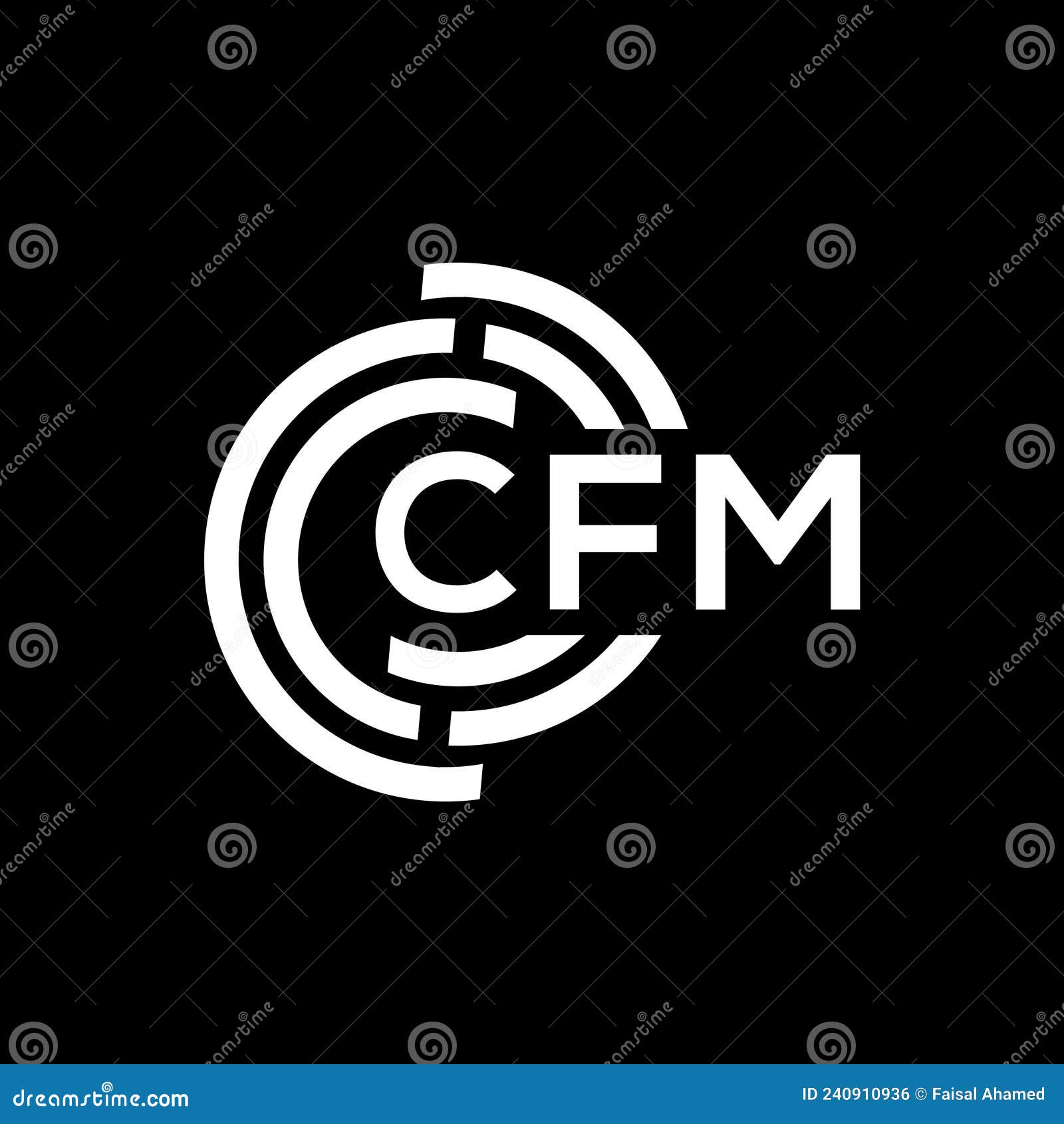 CFM Letter Logo Design on Black Background. CFM Creative Initials ...