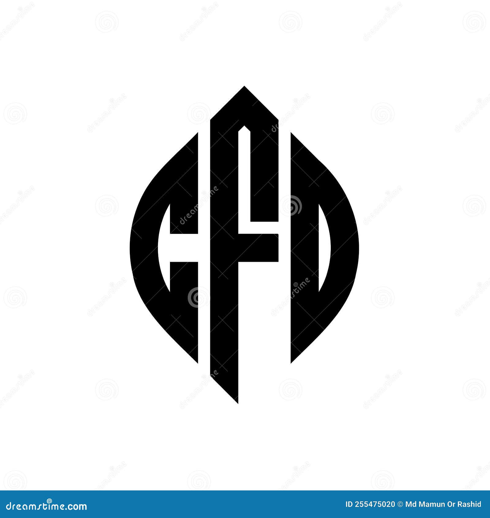 Cfo Circle Letter Logo Design With Circle And Ellipse Shape Cfo Ellipse Letters With