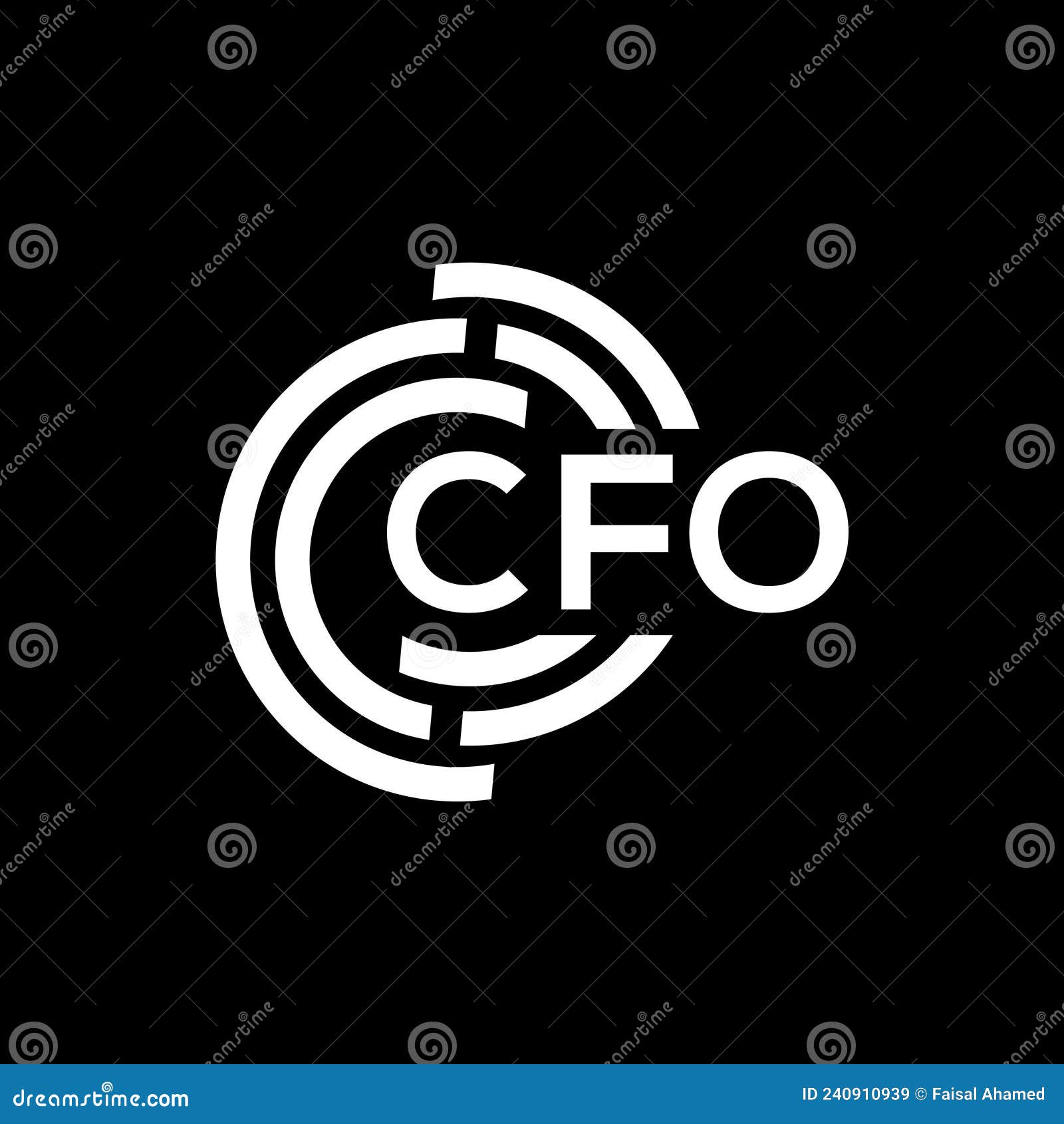CFO Letter Logo Design on Black Background. CFO Creative Initials ...