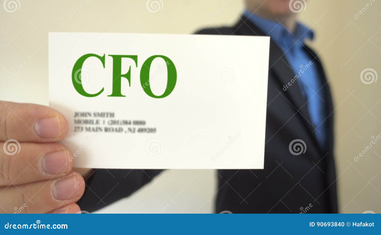 CFO Present Business Card stock footage. Video of choice - 90693840
