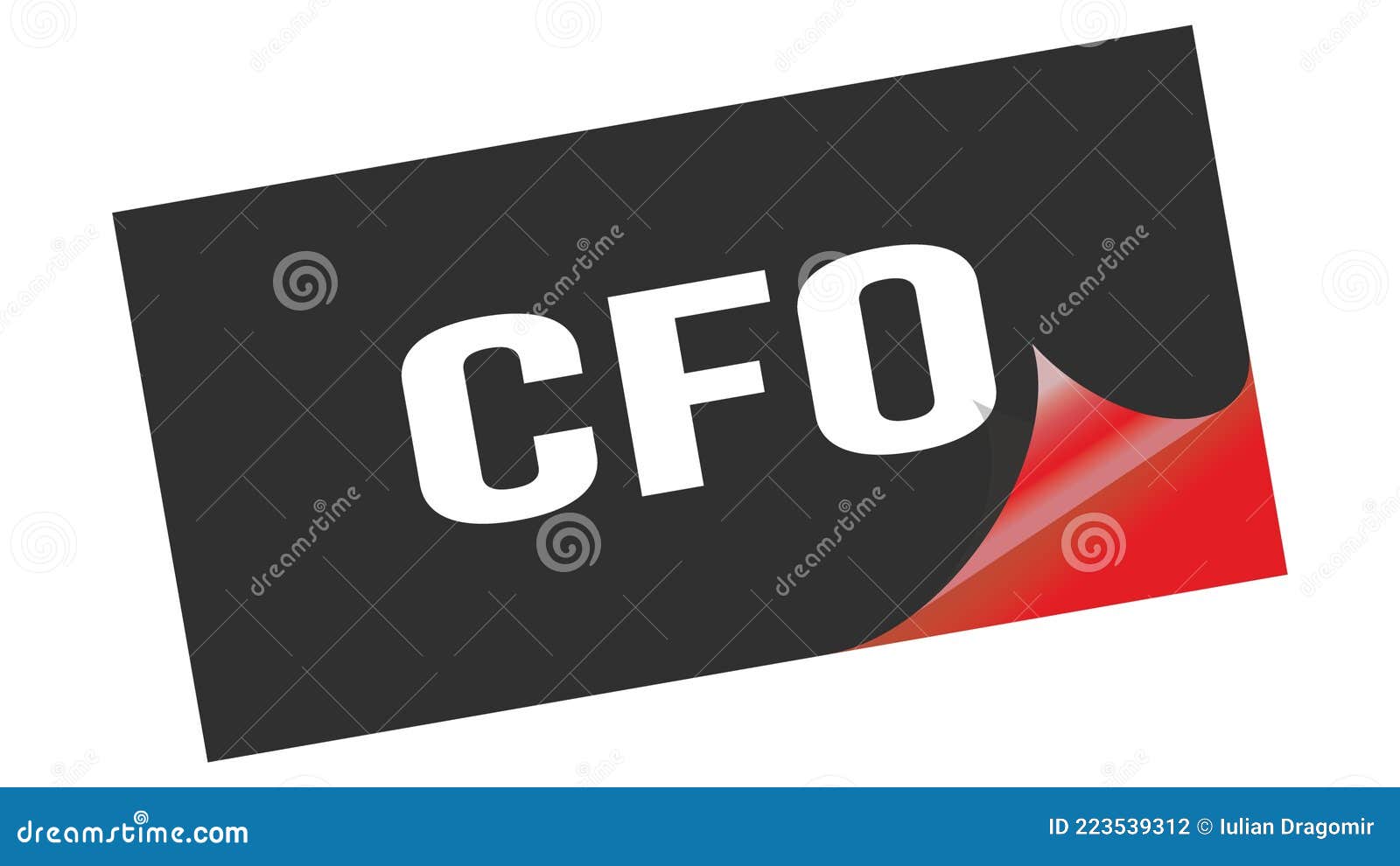 CFO Text on Black Red Sticker Stamp Stock Illustration - Illustration ...