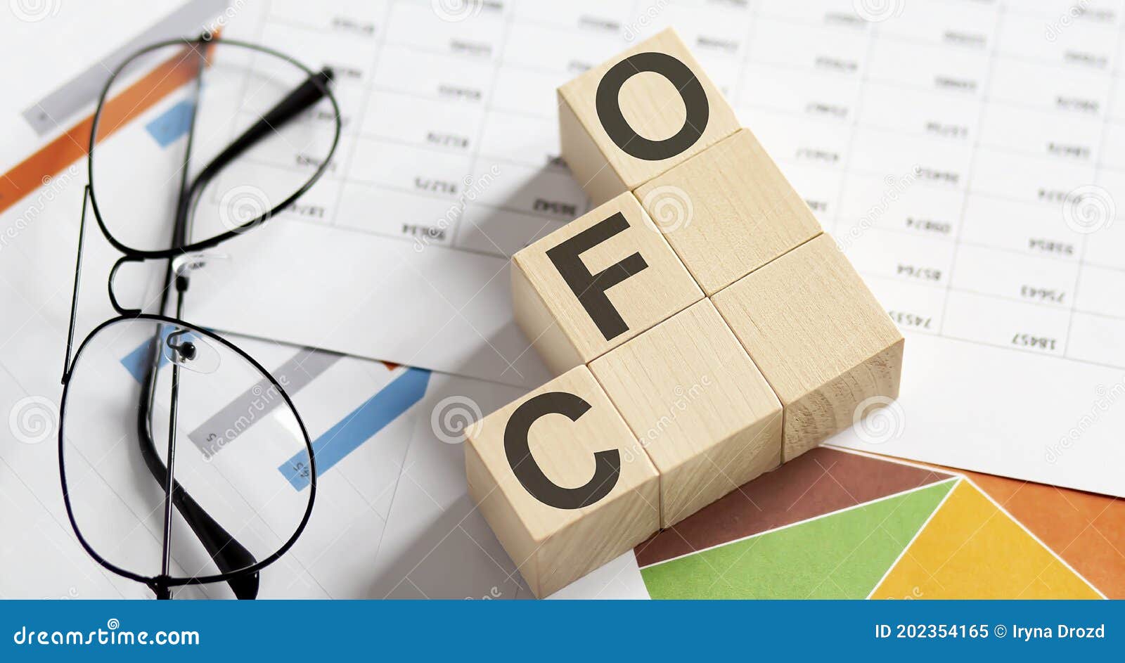 CFO Text with Letter Cubes on Chart Background Stock Image - Image of ...