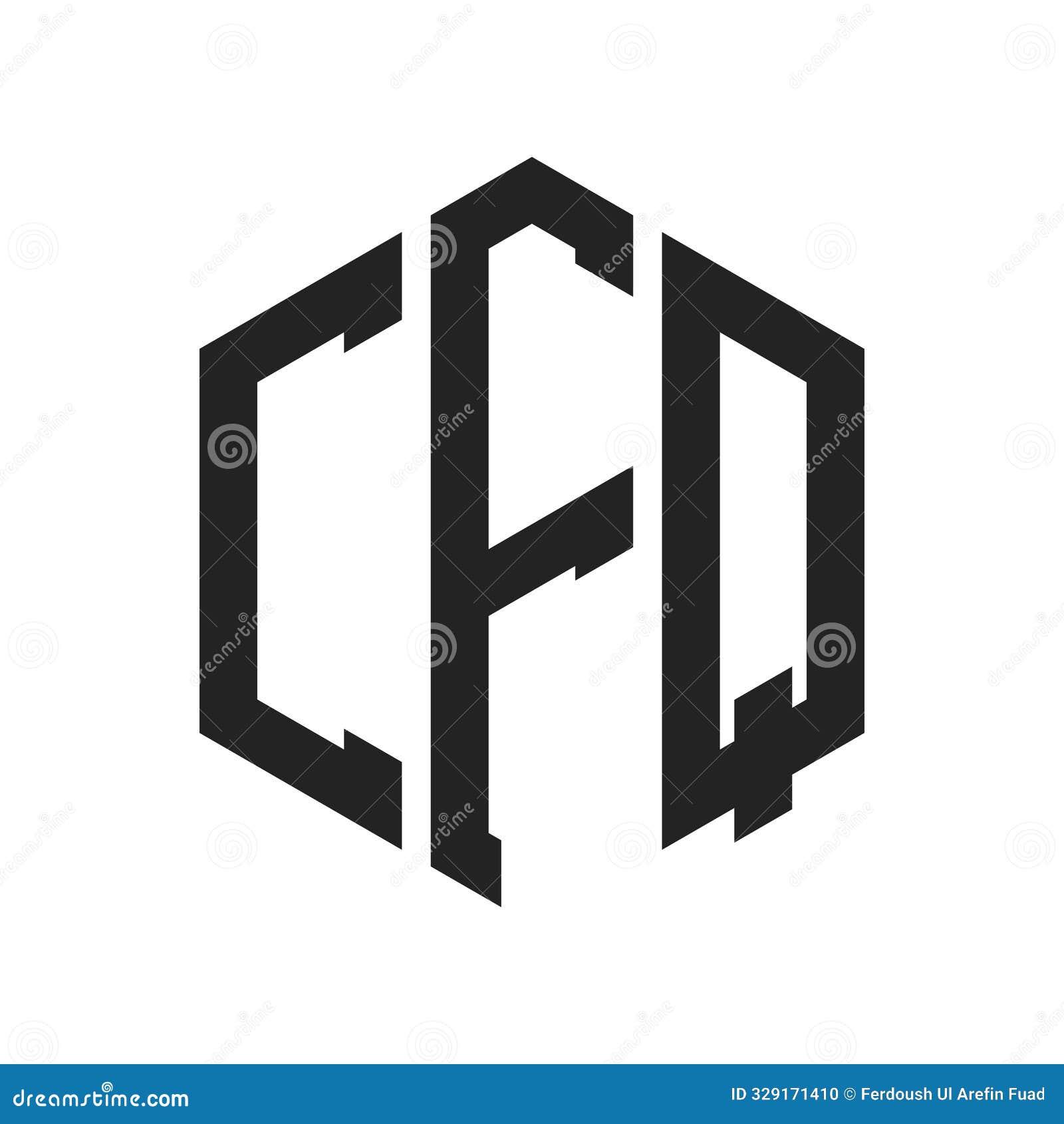 CFQ Logo Design. Initial Letter CFQ Monogram Logo Using Hexagon Shape ...