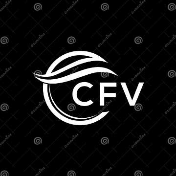 CFV Letter Logo Design on Black Background. CFV Creative Circle Letter ...