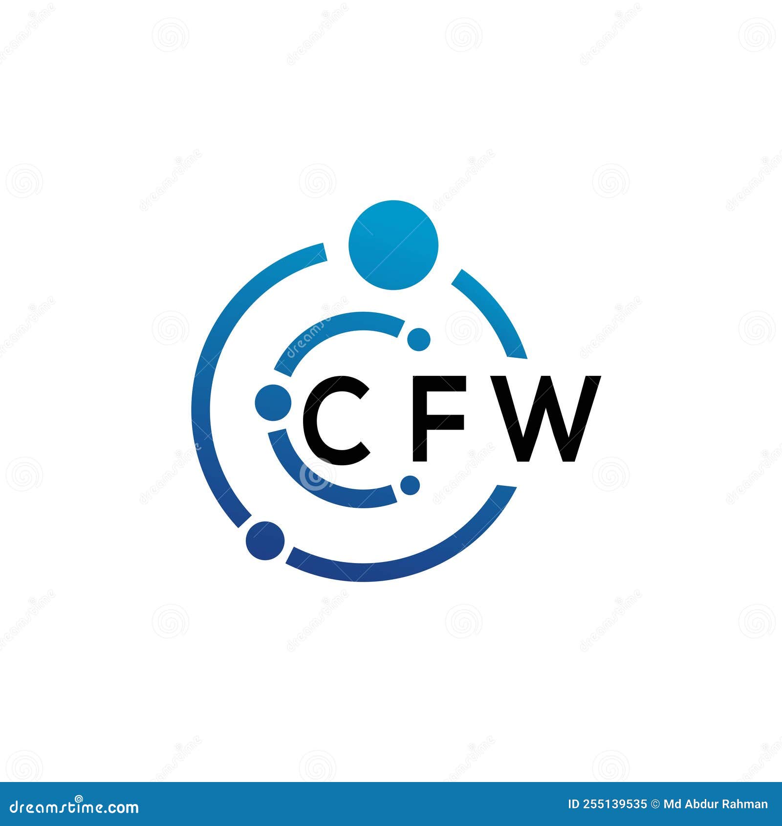CFW Letter Logo Design on White Background. CFW Creative Initials ...