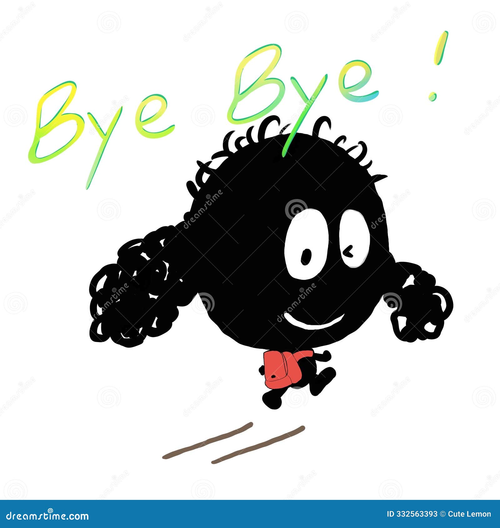 Cute Girl Character Design - Carbon Girl - Bye Bye Stock Illustration ...
