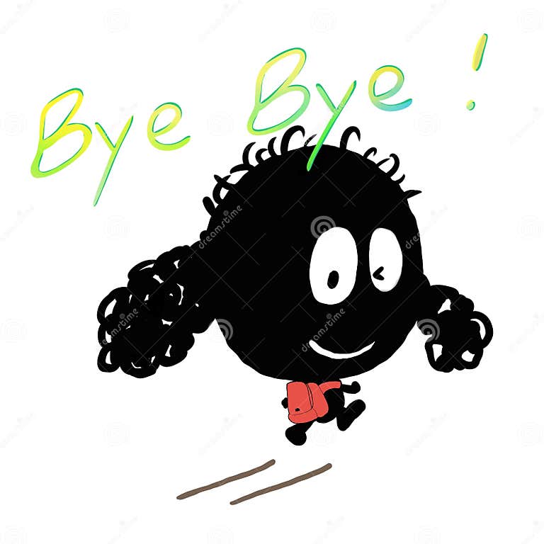 Cute Girl Character Design - Carbon Girl - Bye Bye Stock Illustration ...