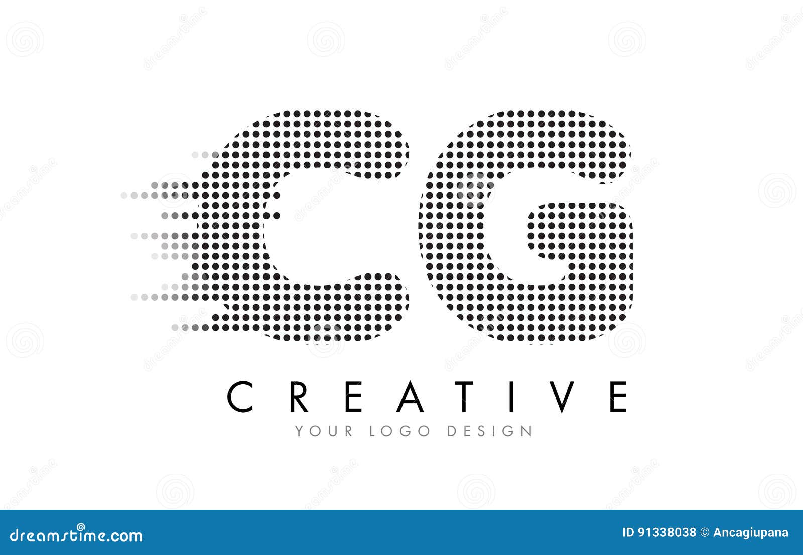 CG C G Letter Logo with Black Dots and Trails. Stock Vector ...