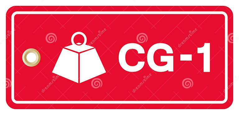 CG-1 Control Gravity Tag Label Symbol Sign, Vector Illustration ...