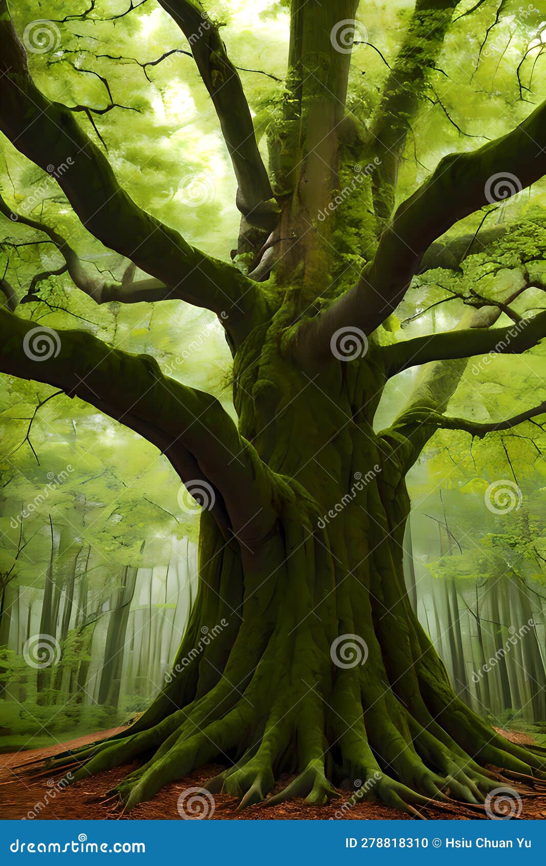 CG Hyper Realistic Style Giant Tree In The Forest Created With ...