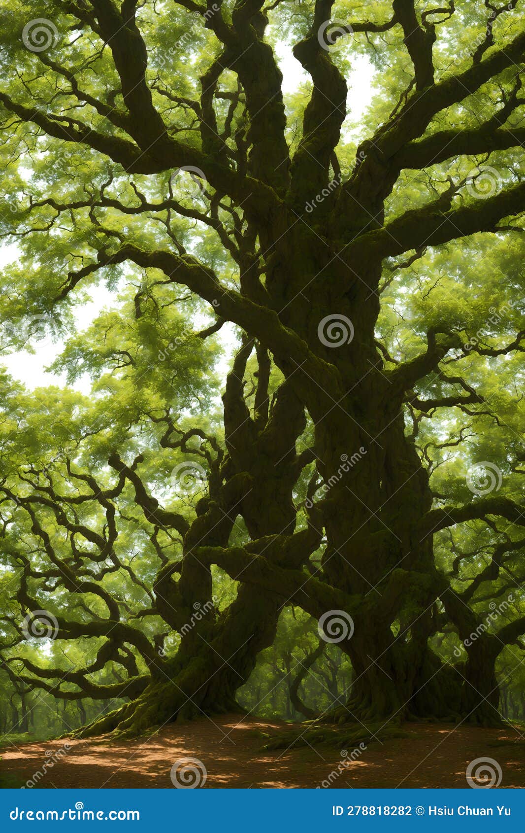 CG Hyper Realistic Style Two Giant Twisted Tree in the Forest Created ...