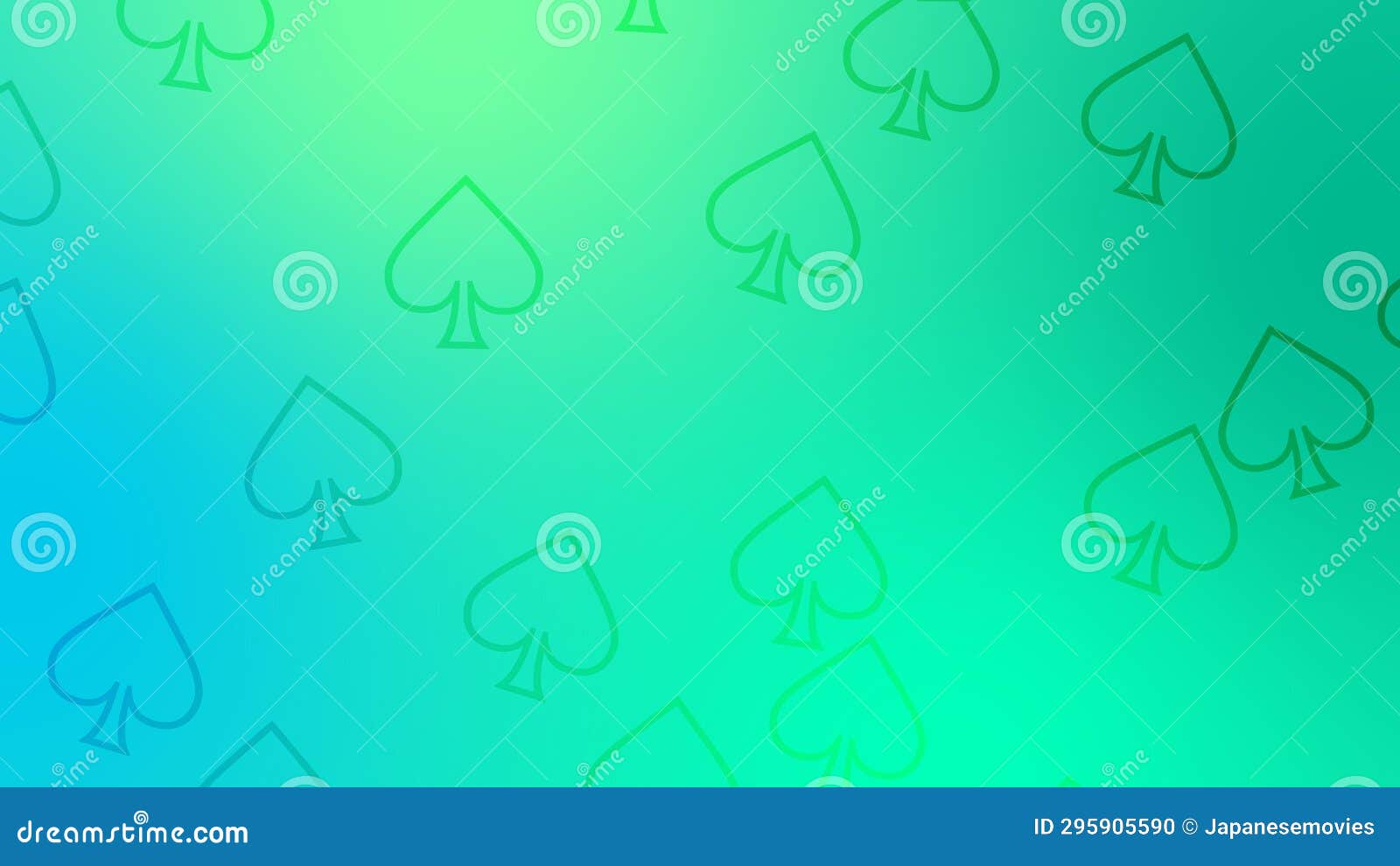 CG Image of Green and Cyan Background Including Spade Shaped Object ...