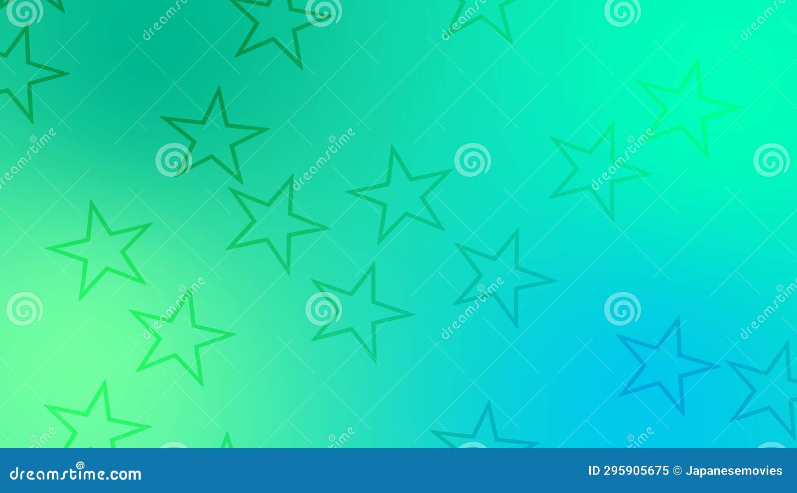 CG Image of Green and Cyan Background Including Star Shaped Object ...