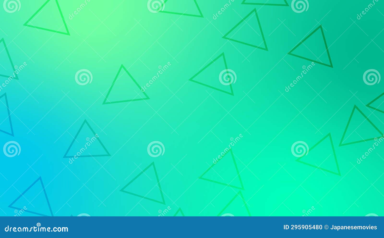 CG Image of Green and Cyan Background Including Triangle Shaped Object ...