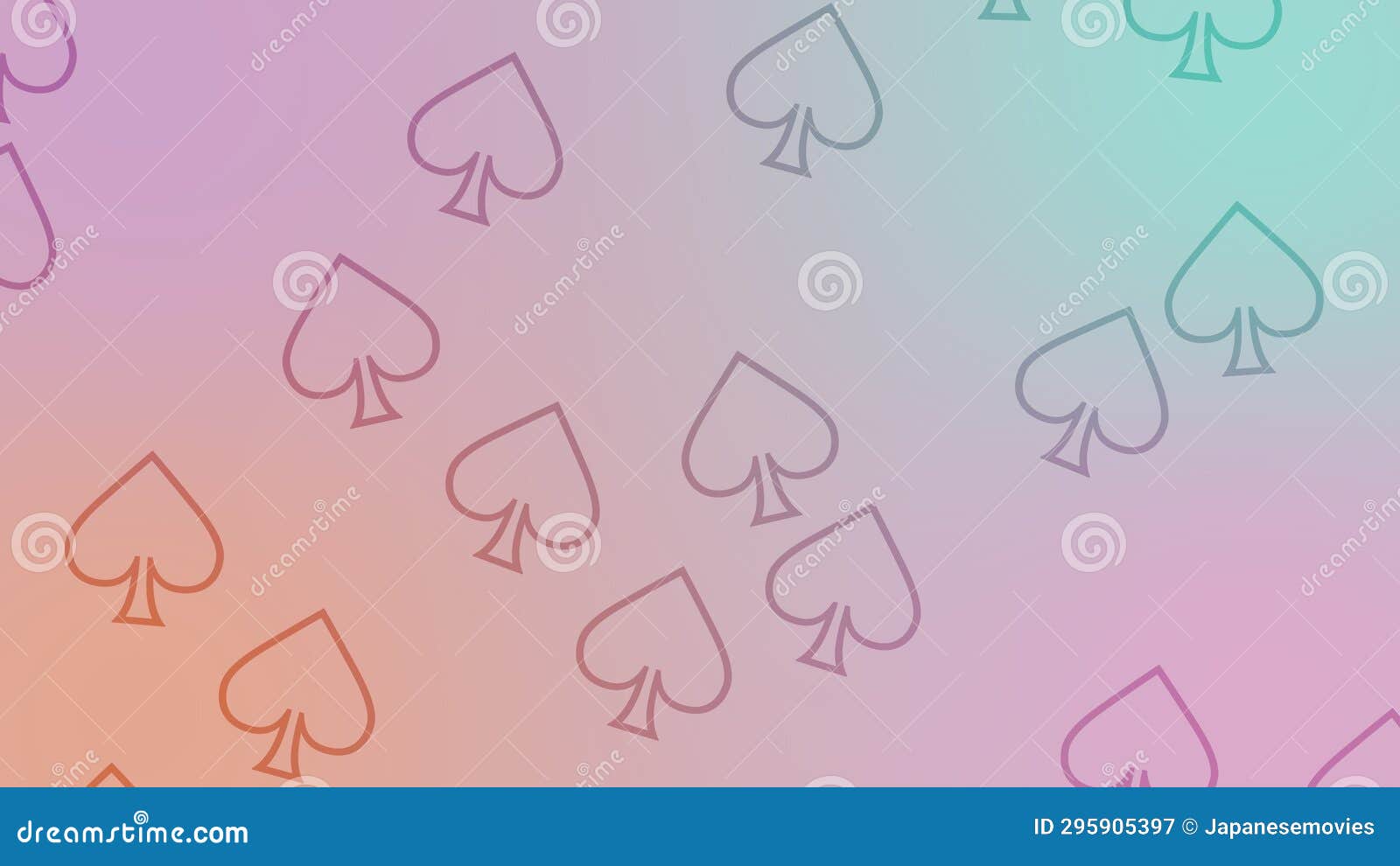 CG Image of Pastel-colored Background Including Spade Shaped Object ...