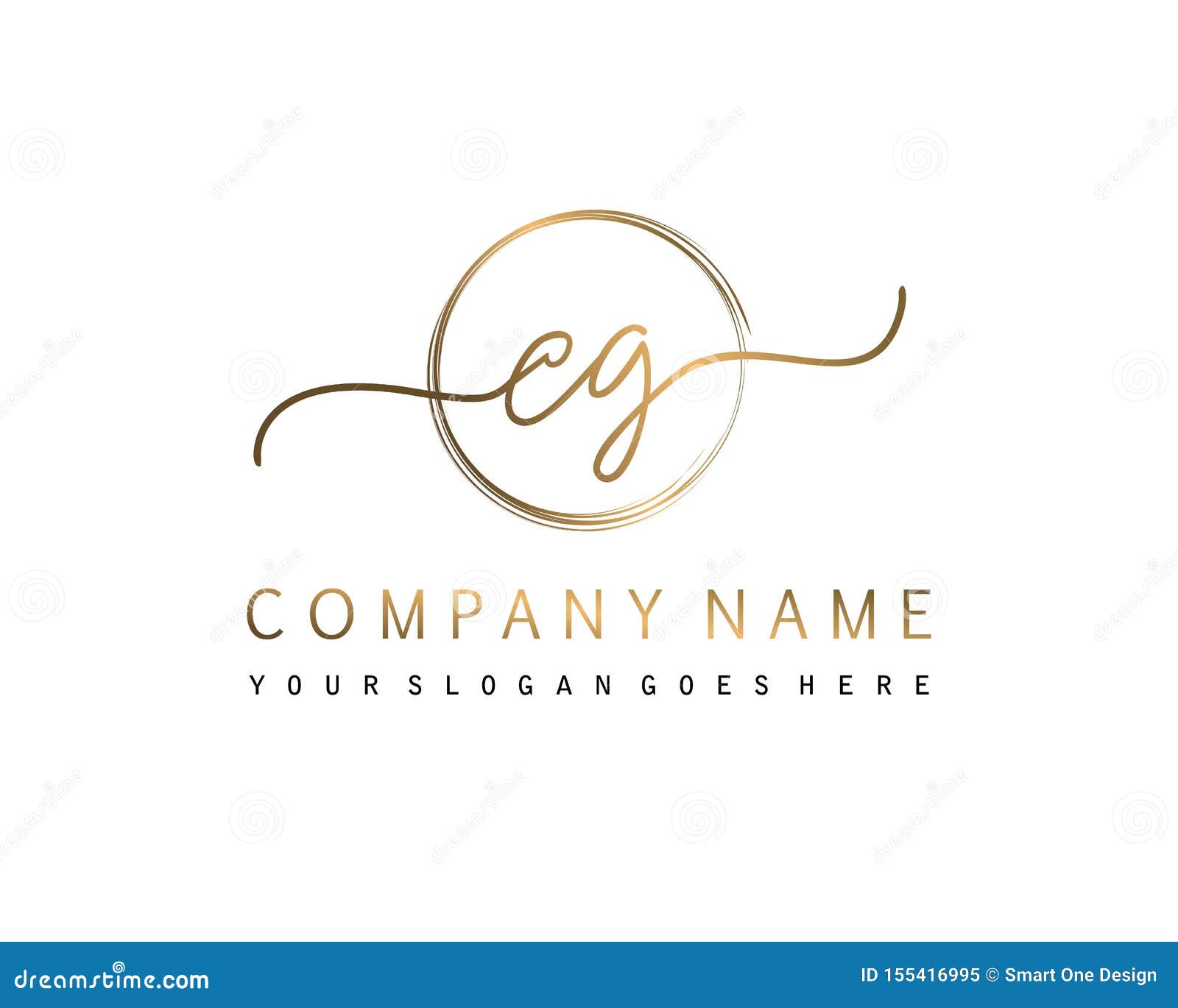 CG Initial Handwriting Logo Circle Template Vector Stock Vector ...