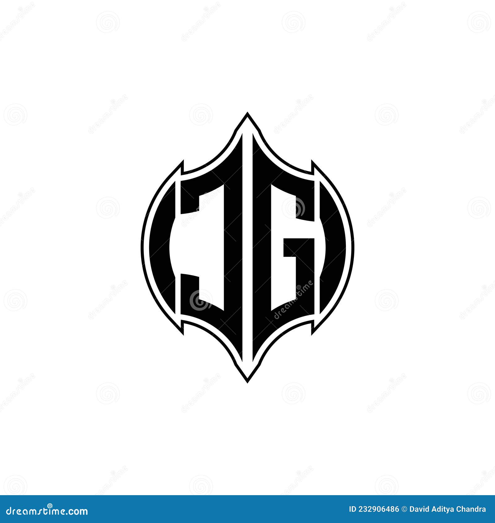 CG Logo Monogram Geometric Shield Shape Style Stock Vector ...