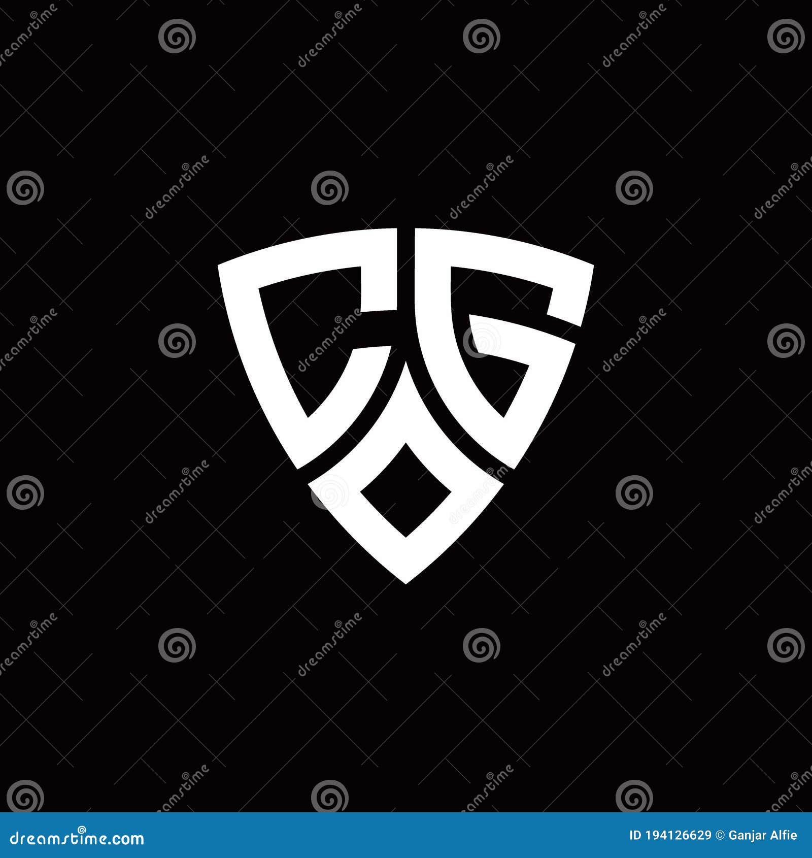 CG Monogram Logo with Modern Shield Style Design Template Stock Vector ...