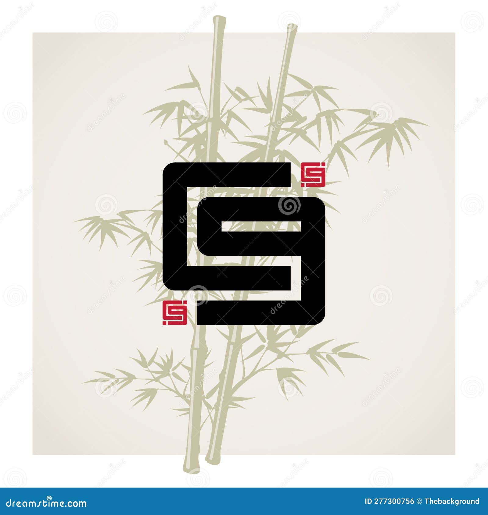 CG - Monogram or Logotype with Red Square in the Form of Miniature of ...