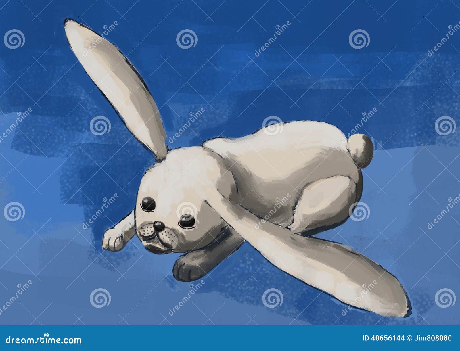 Cg painting rabbit fly stock illustration. Illustration of adorable ...