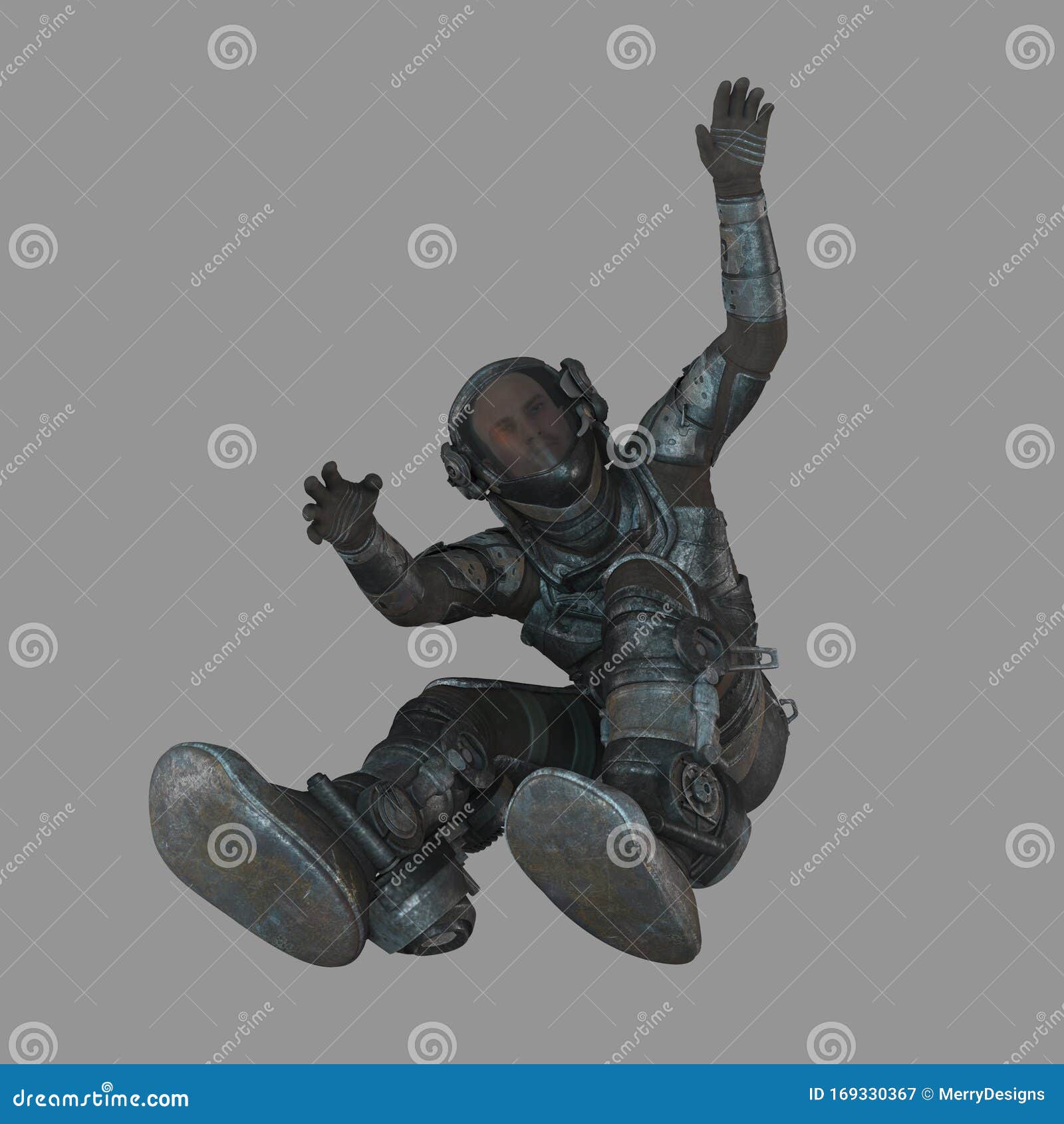CG Render Of A Futuristic Astronaut With Face Visible Behind Visor ...