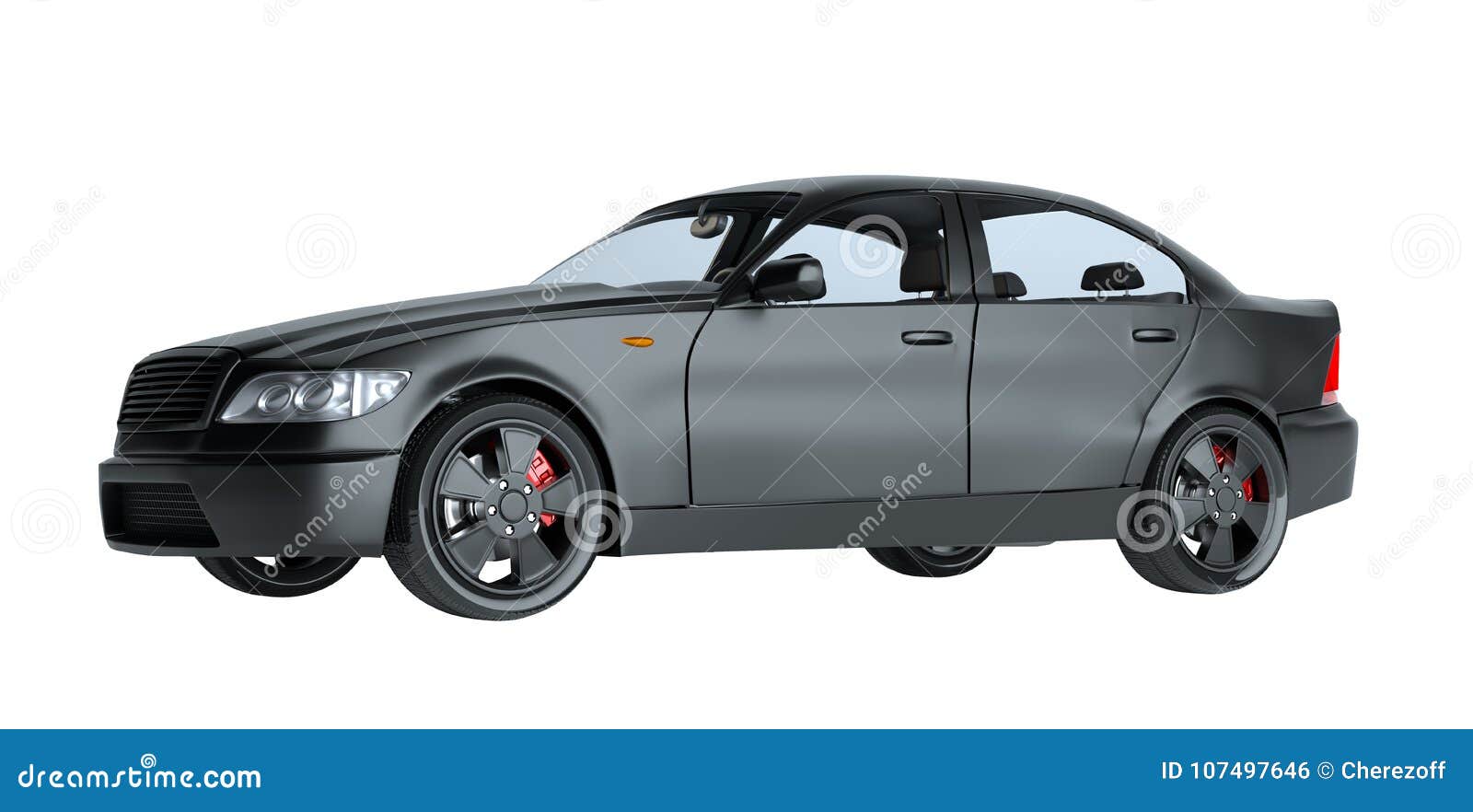 A CG Render of a Generic Luxury Sedan Stock Illustration - Illustration ...