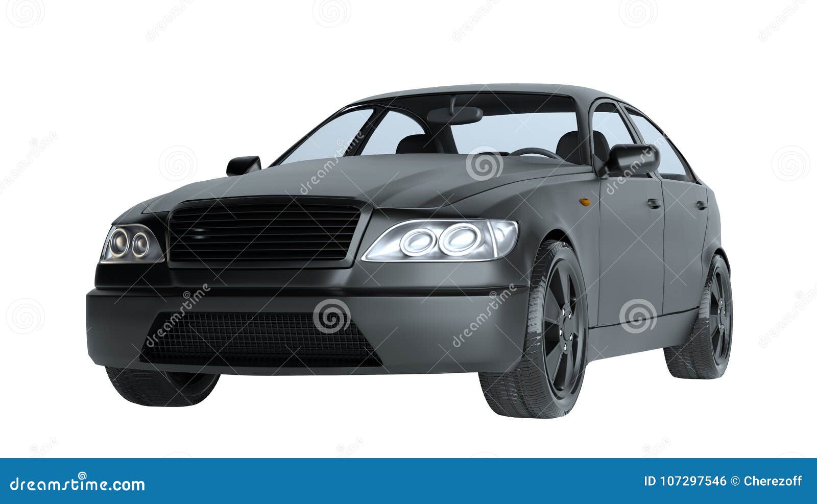A CG Render of a Generic Luxury Sedan Stock Illustration - Illustration ...