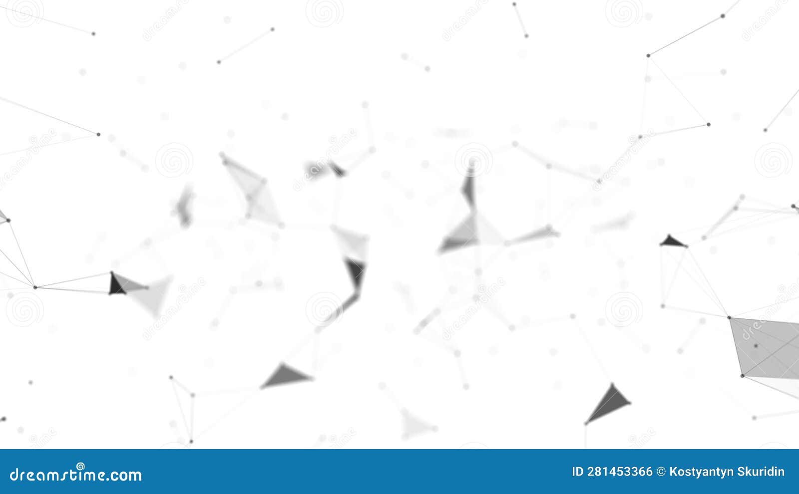 Cg. on a White Background Triangles and Dots Move that Form an Abstract ...
