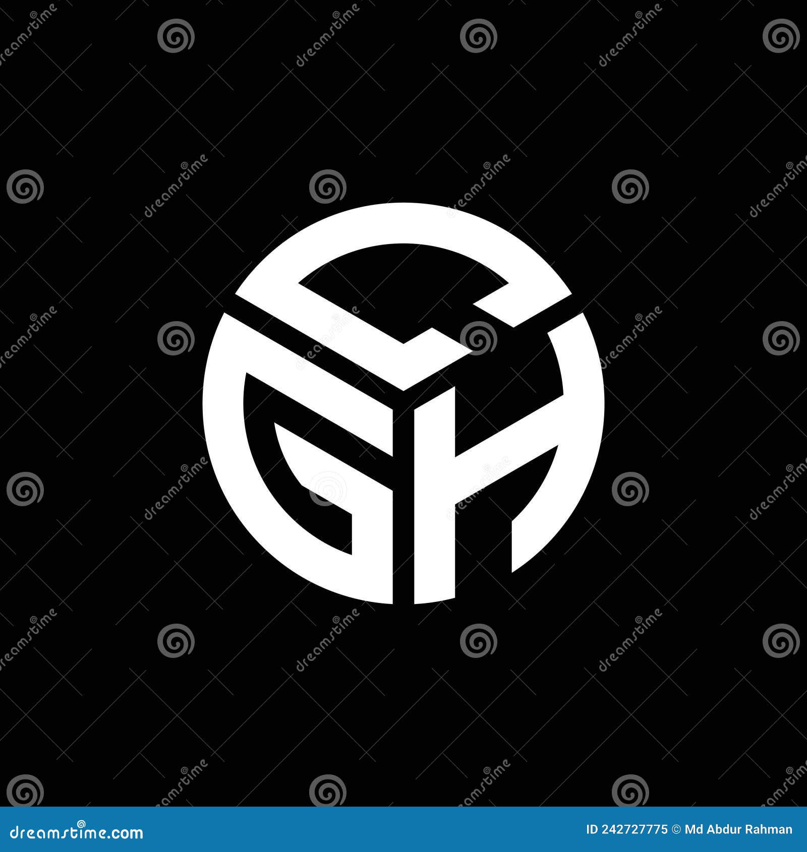 CGH Letter Logo Design on Black Background. CGH Creative Initials ...