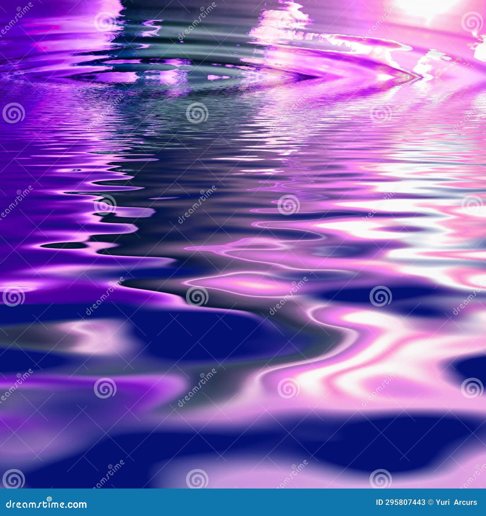 CGI Abstract Ripple Effect of Liquid with Pink Reflection of Wavy ...