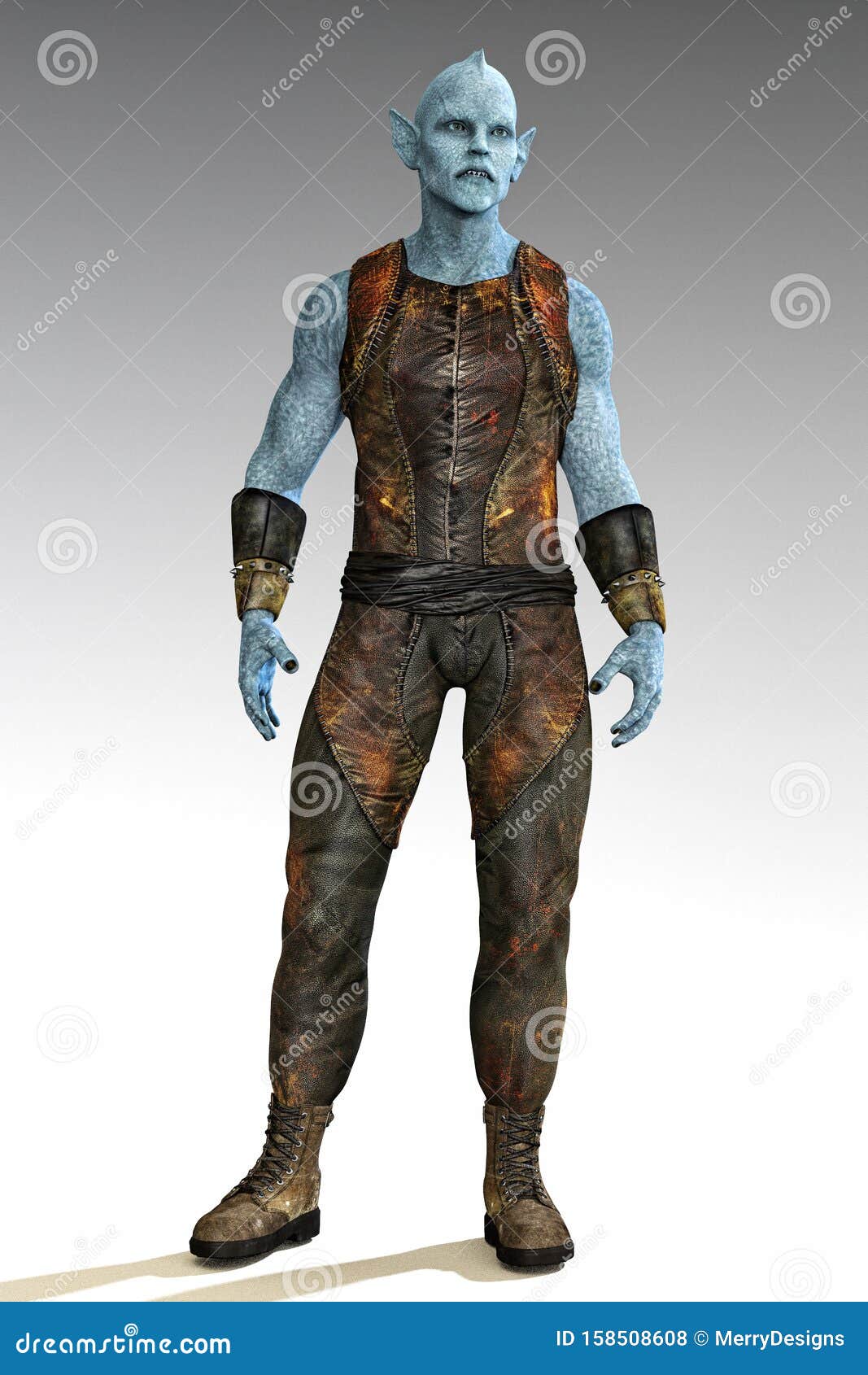 Render Of An Alien Man Holding A Gun With Both Hands Royalty-Free Stock ...