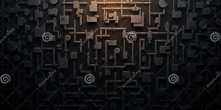 Background of Intricate Network of Interconnected Circuitry Patterns on ...