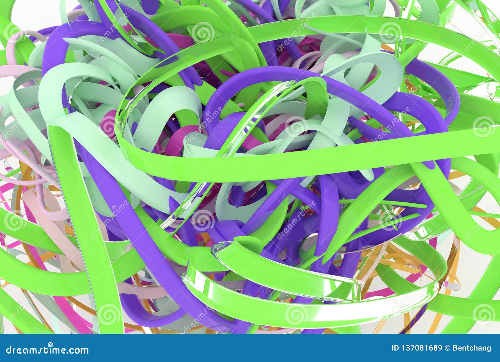 CGI Composition, Bunch of Messy String, Geometric for Design Texture ...