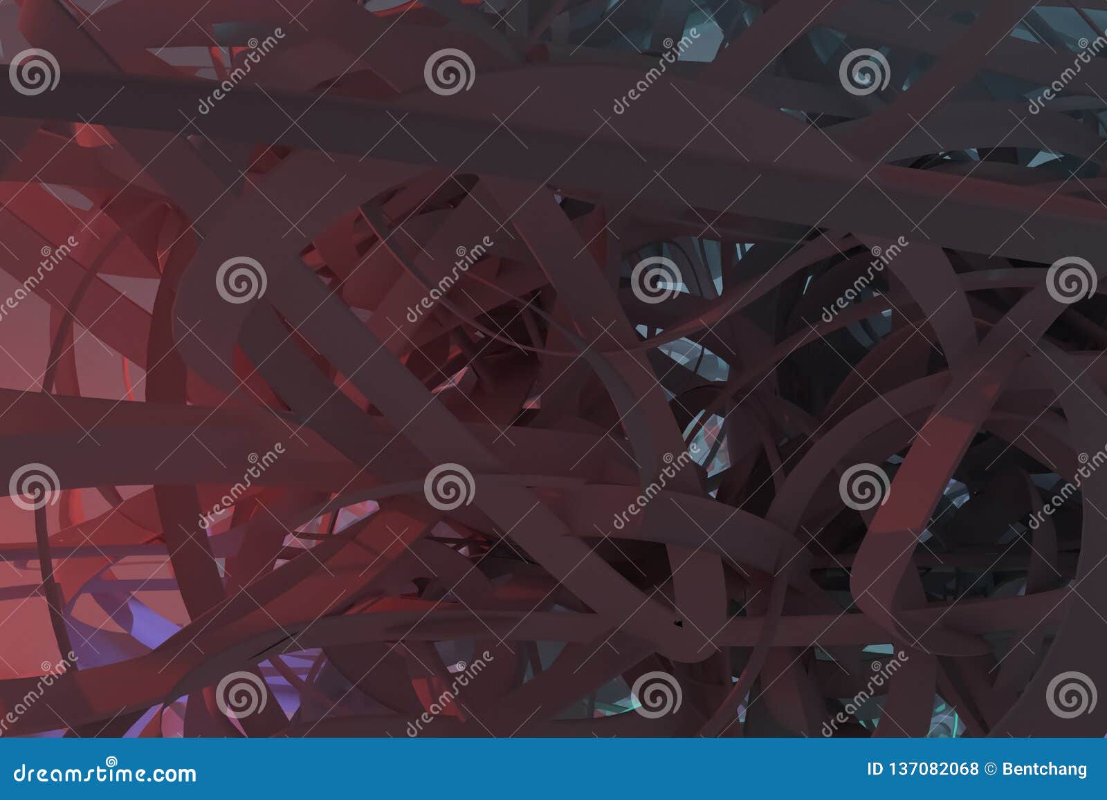 CGI Composition, Bunch of Messy String, Geometric for Design Texture ...