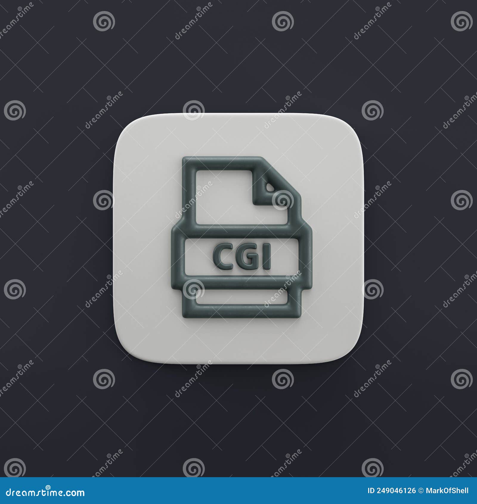 Cgi File 3d Icon, Outilne File Type Icon in Grey Color on a Button ...