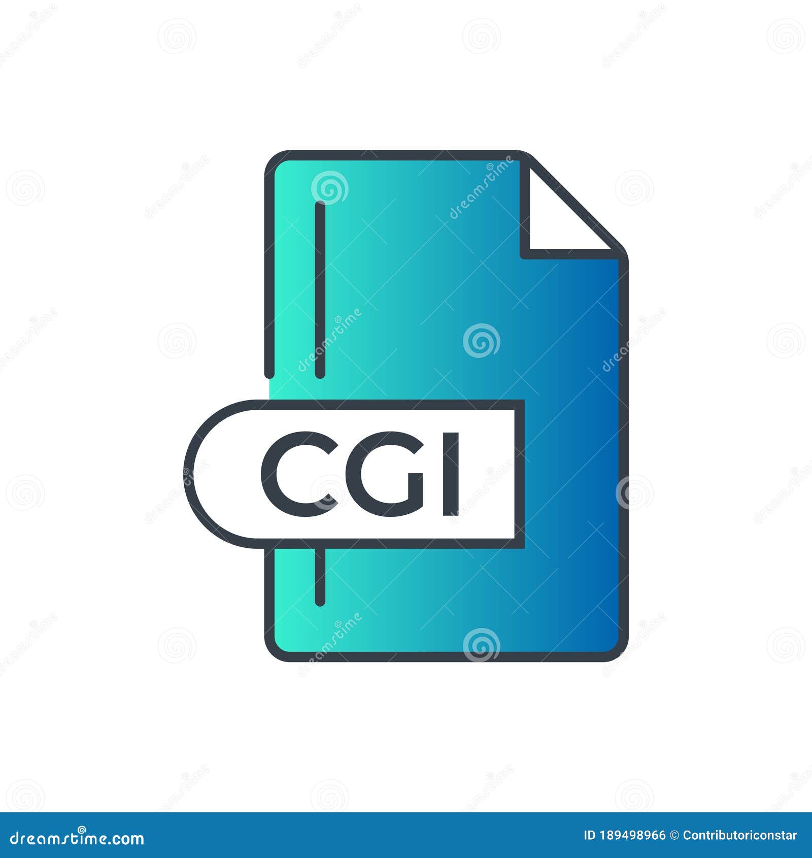 CGI File Format Icon. CGI Extension Gradiant Icon Vector Illustration ...