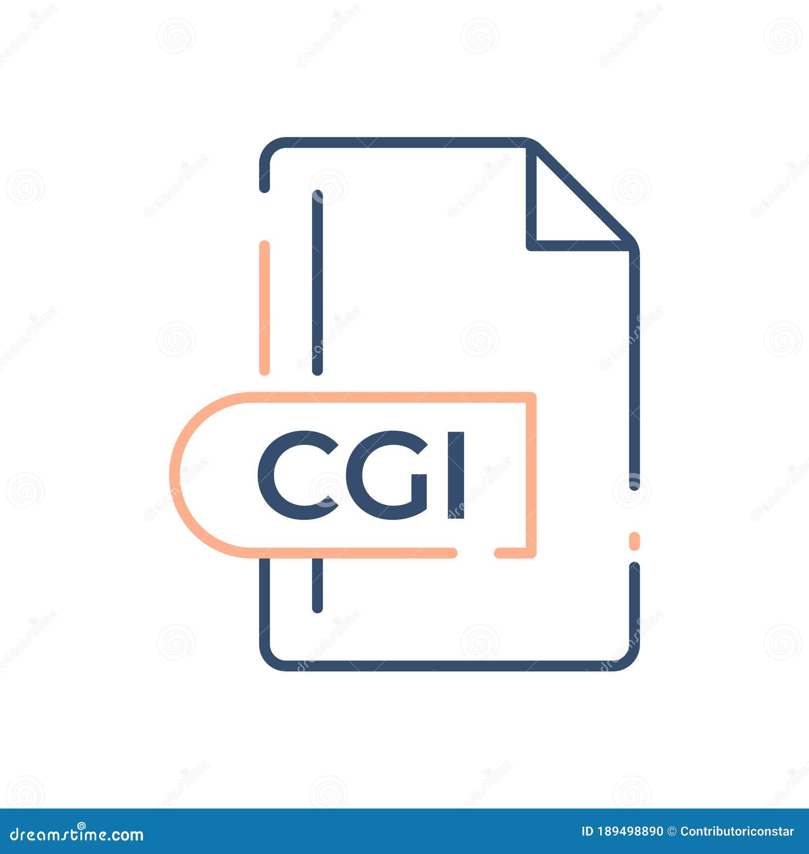 CGI File Format Icon. CGI Extension Line Icon Stock Vector ...