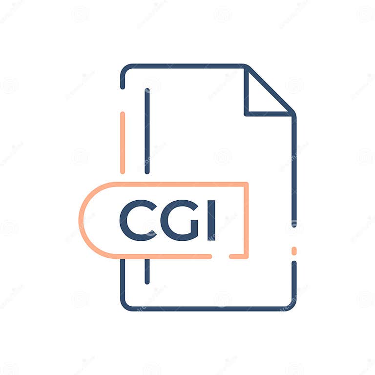 CGI File Format Icon. CGI Extension Line Icon Stock Vector ...