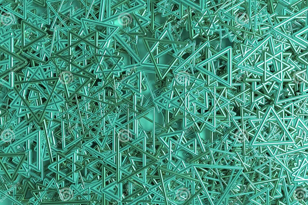 CGI Geometric, Bunch of Triangle & Star, View from Top for Design ...