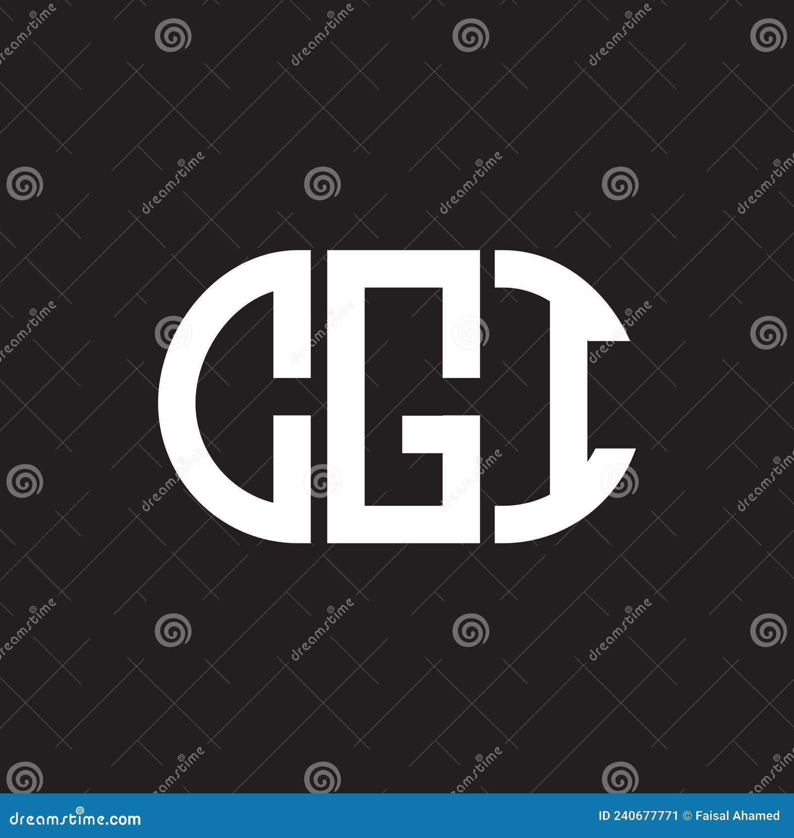 CGI Letter Logo Design on Black Background. CGI Creative Initials ...